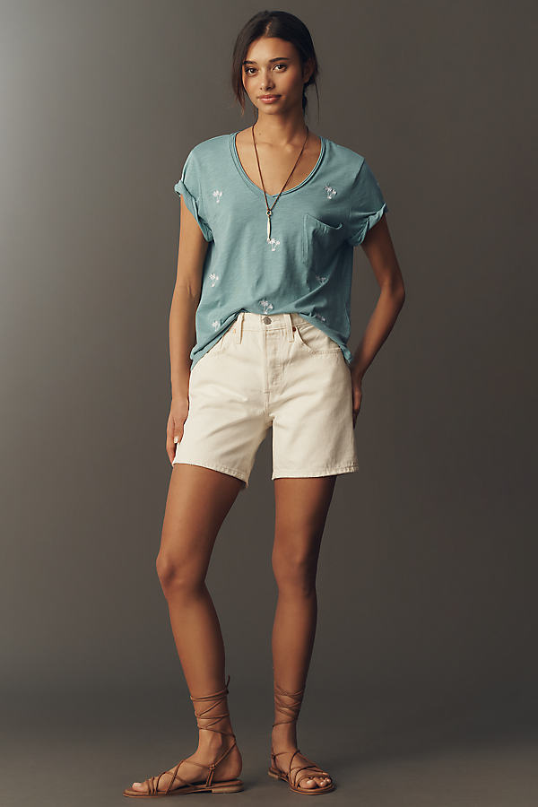 PILCRO Pilcro Quinn Drapey V-Neck T-Shirt